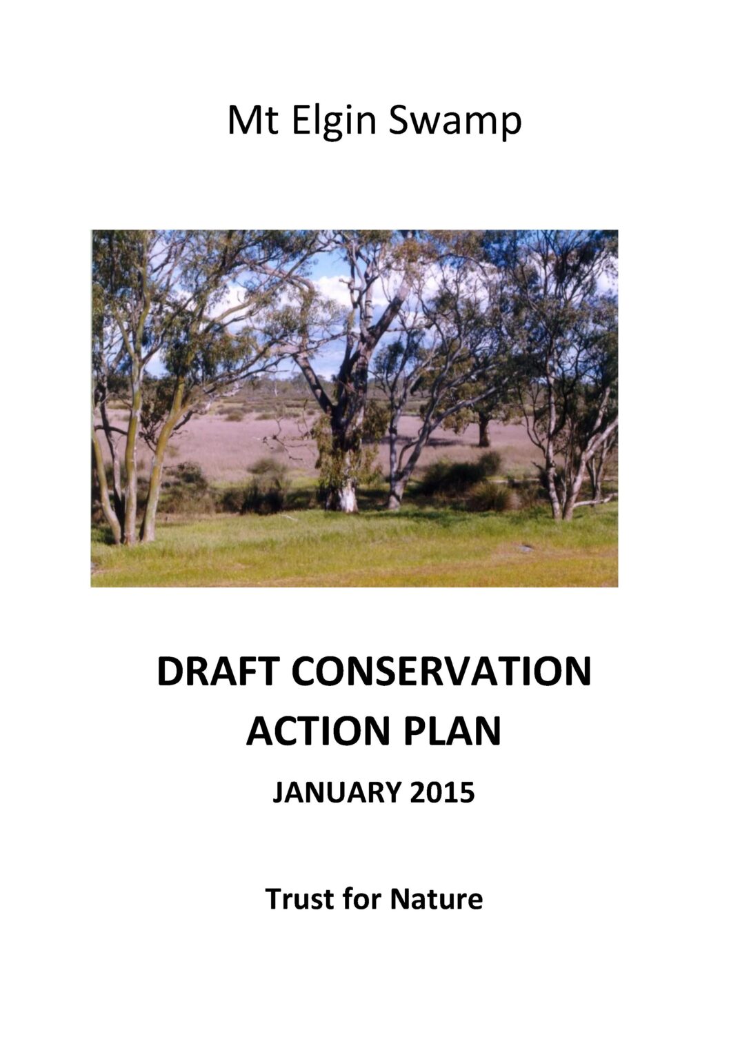 Mt Elgin Management Plan, Wimmera Region – Parks and Recreation ...